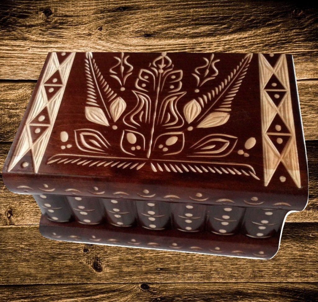 Big Wooden Magic Jewelry Puzzle Box With Hidden Key Secret - Etsy Canada