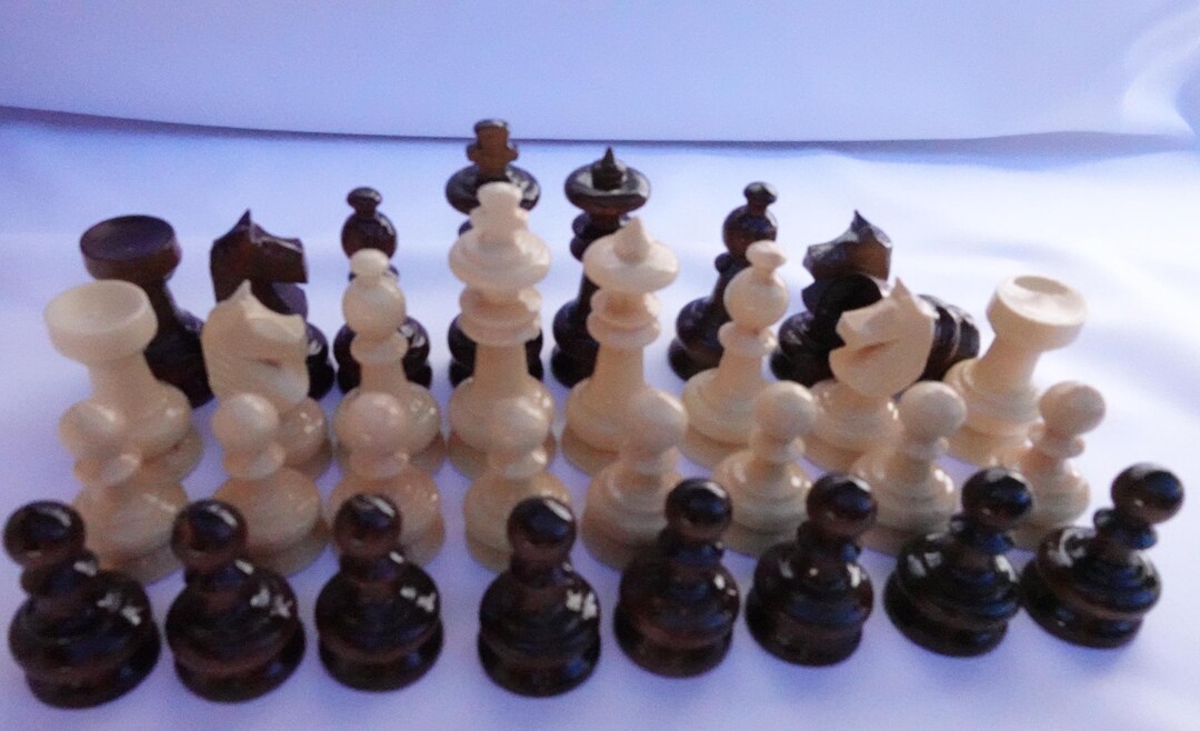 Hand Lathed Hazel Wood Chess Pieces King 3.54 Inch or 9 Cm Brown - Etsy