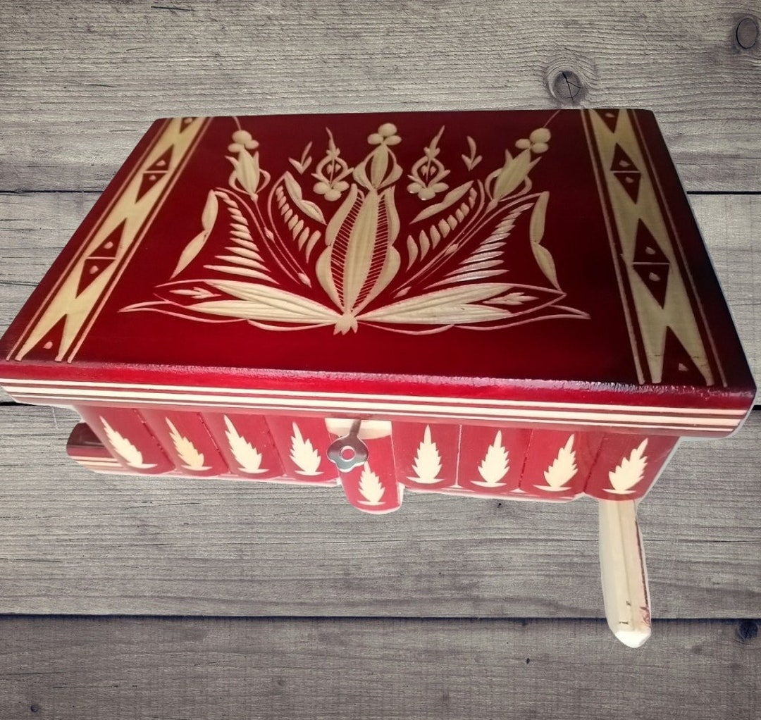 Big Red Jewelry Storage Magic Puzzle Box With Hidden Key Drawer Magic ...