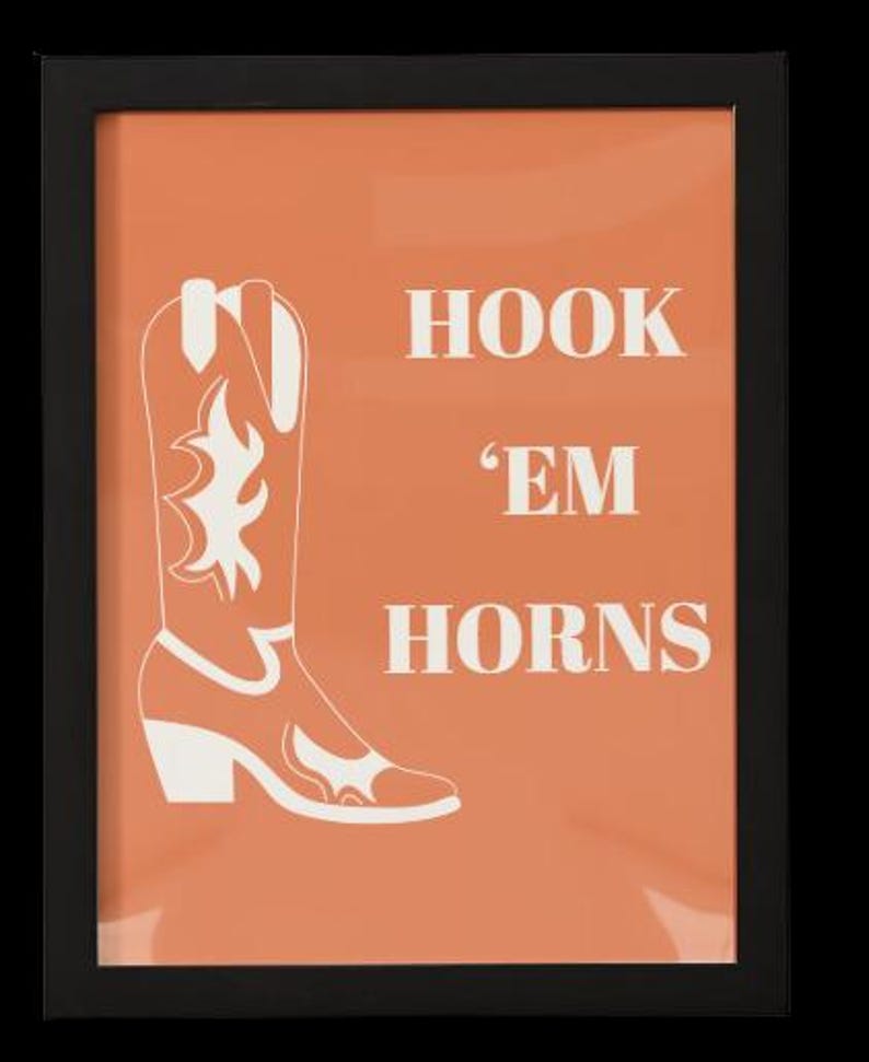 Hook 'em Horns 24x36 Print-digital Download - Etsy