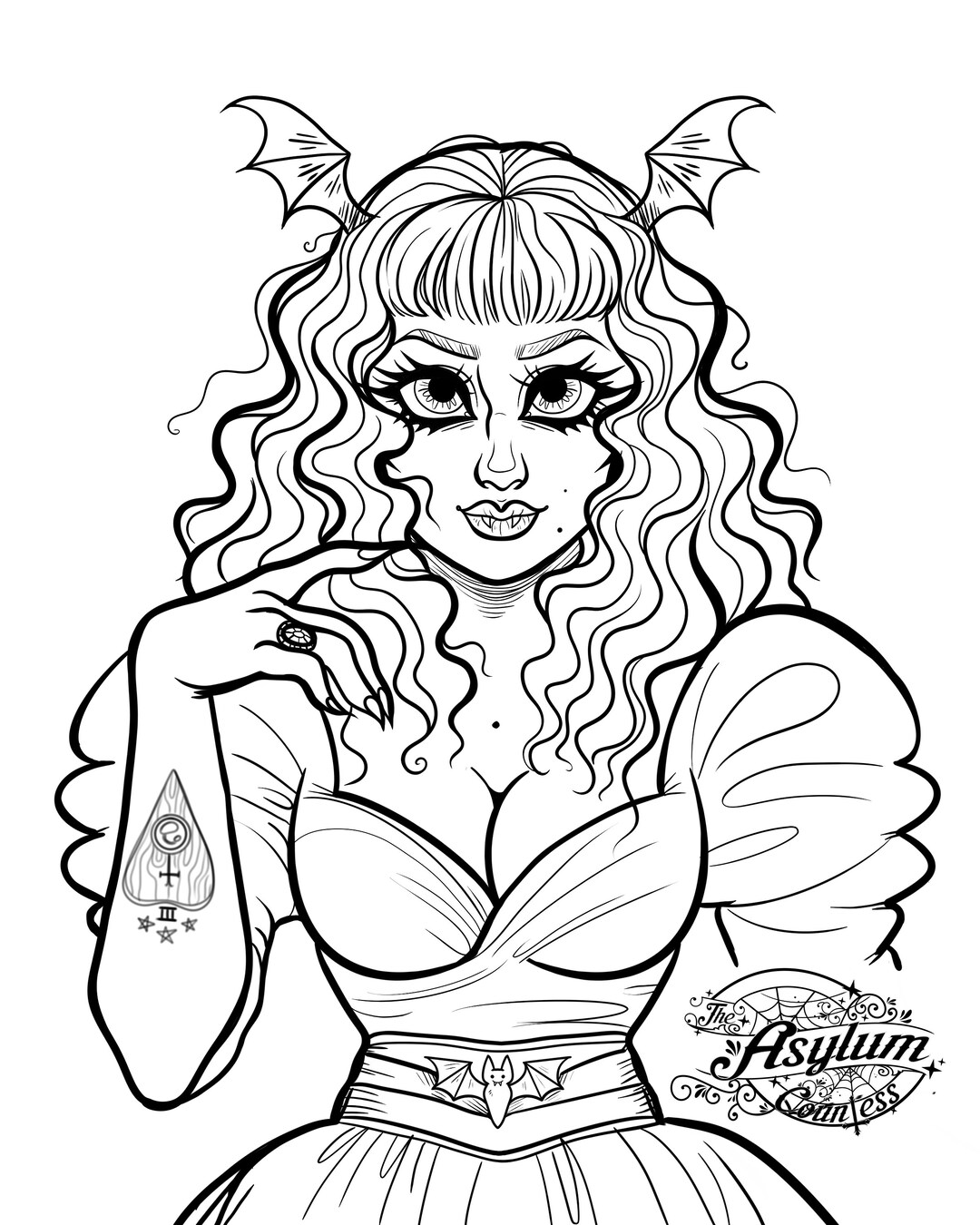 Batty Little Vamp Coloring Page - Etsy
