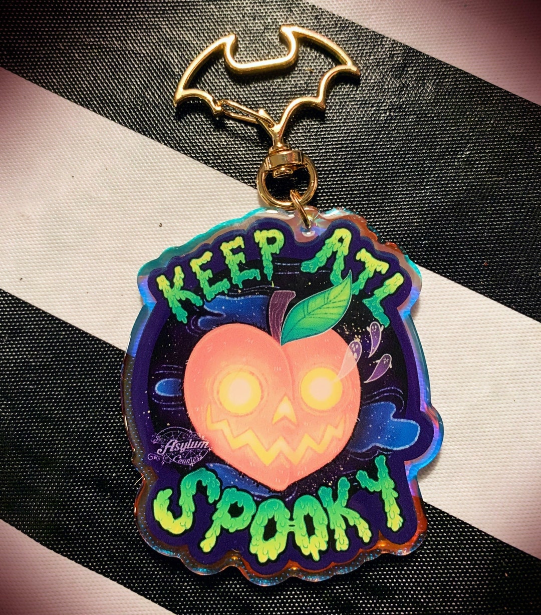 Keep Atl Spooky Holographic Epoxy Keychain - Etsy