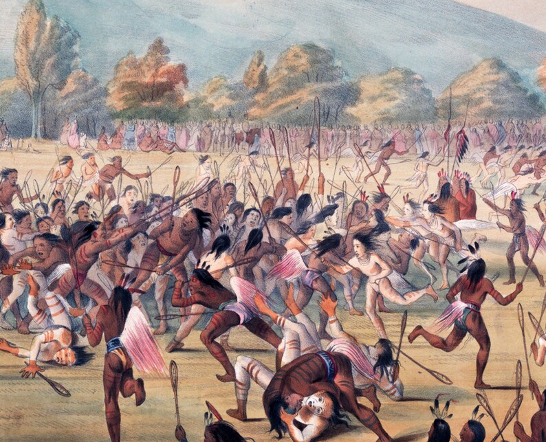 Native American Lacrosse Art Print | Etsy