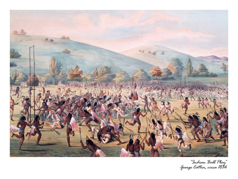 Native American Lacrosse Art Print | Etsy