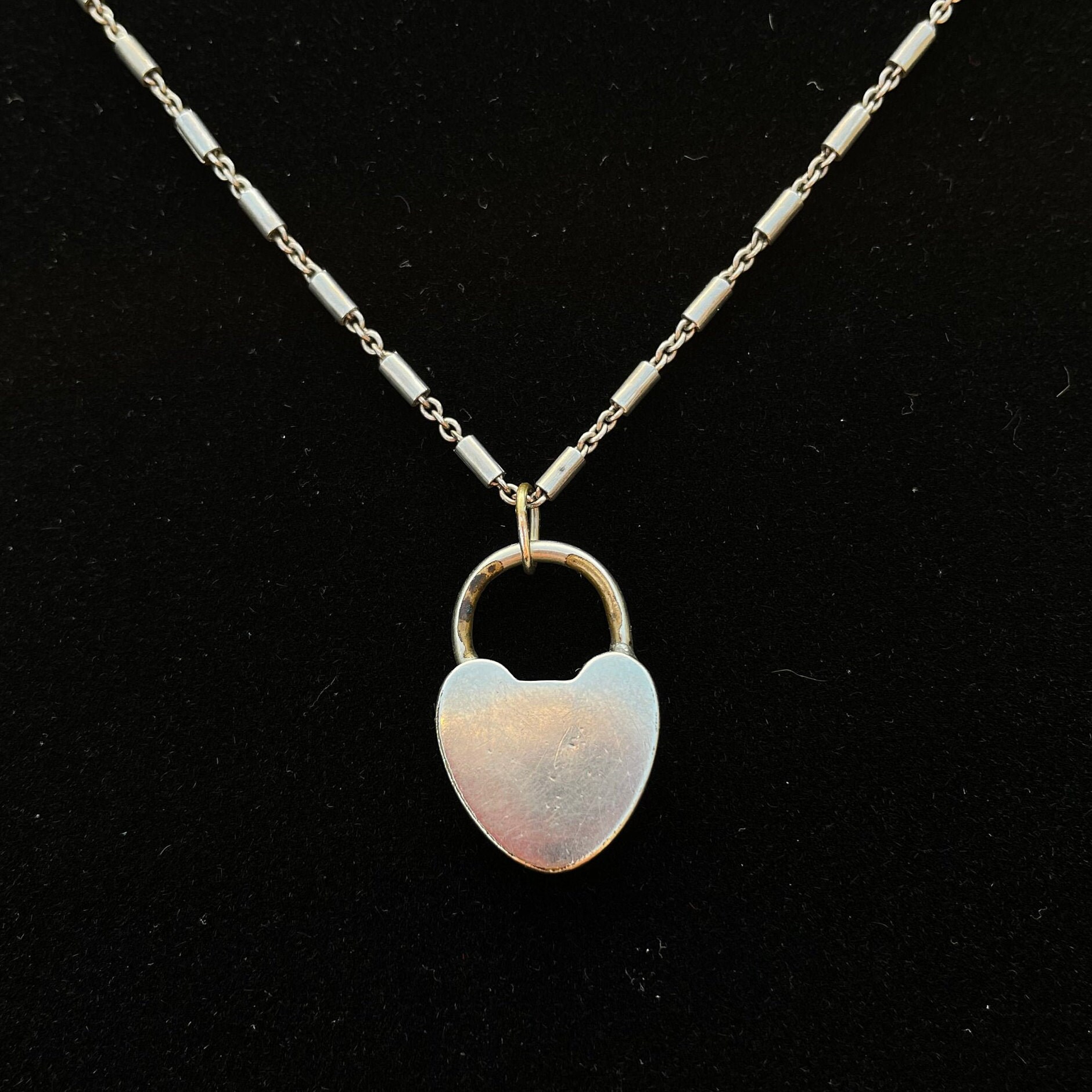 Vintage Silver Lock Charm Necklace With Interesting Italian - Etsy UK