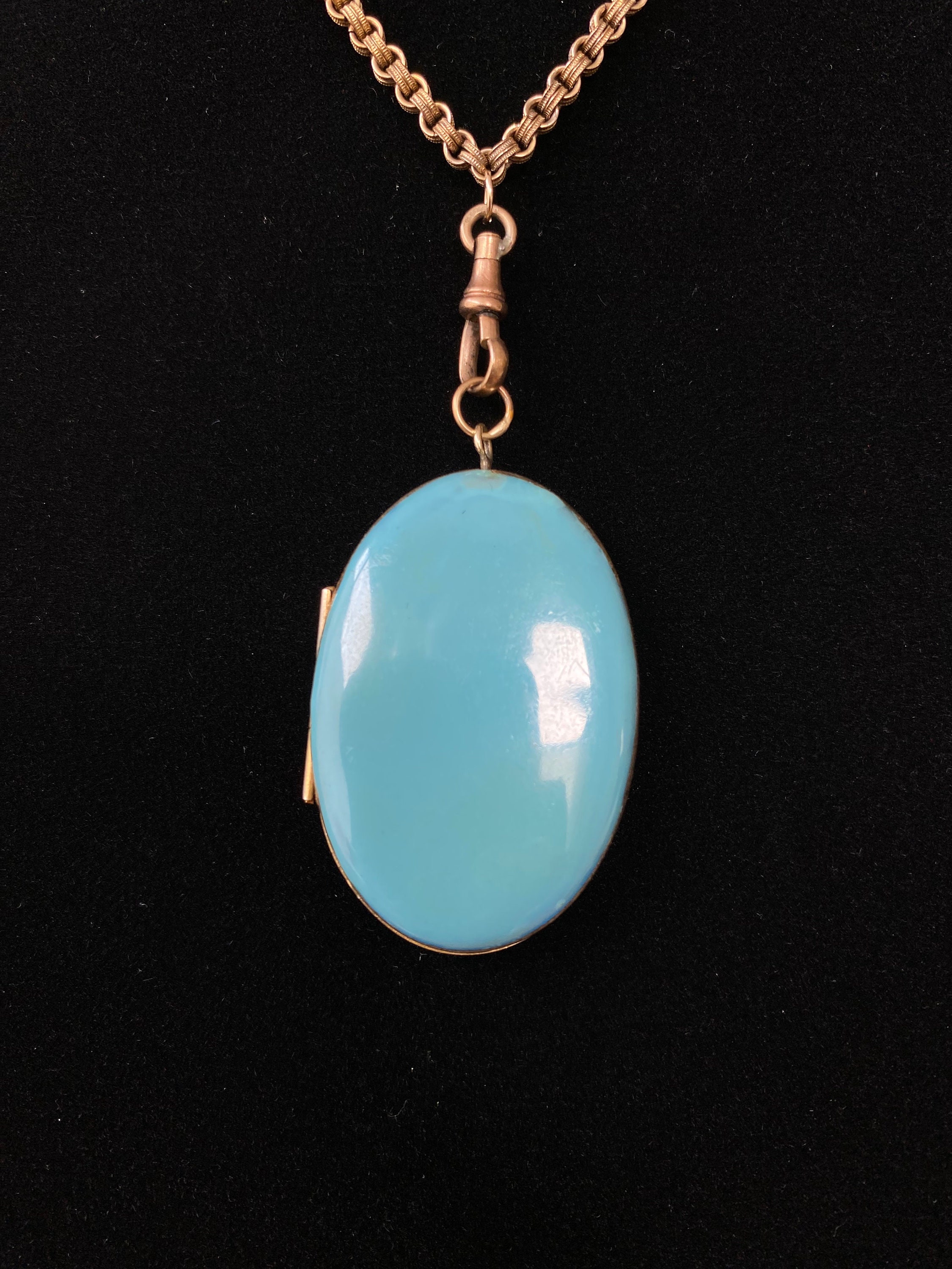 Large Reversible Vintage Blue Guilloche Locket Necklace on - Etsy