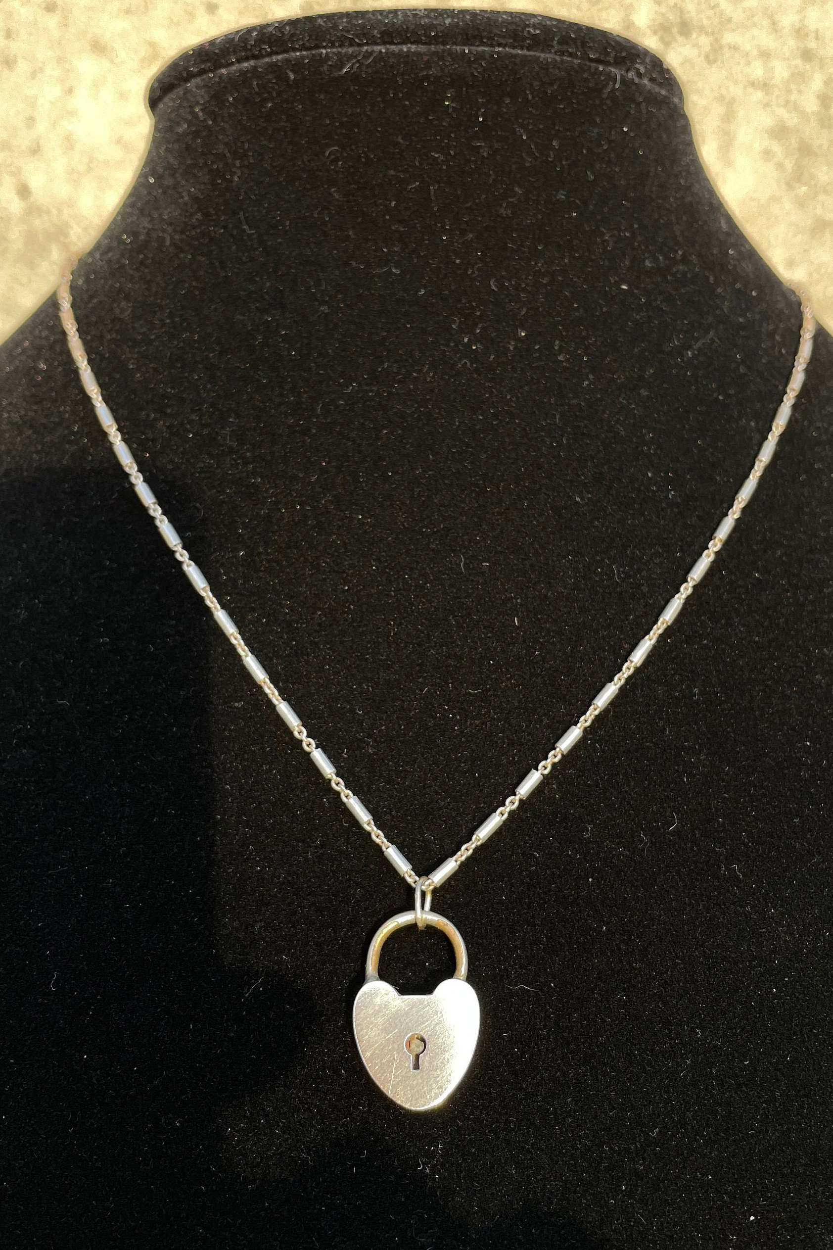 Vintage Silver Lock Charm Necklace With Interesting Italian - Etsy UK