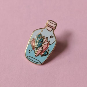 Enamel Pins - Healing Crystal Bottle Mystic Quartz Enamel Pin - Etsy