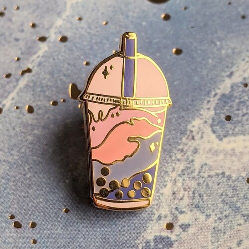 Boba Milk Tea Pin Enamel Pin Pins Boba Tea Pin Bubble Tea - Etsy
