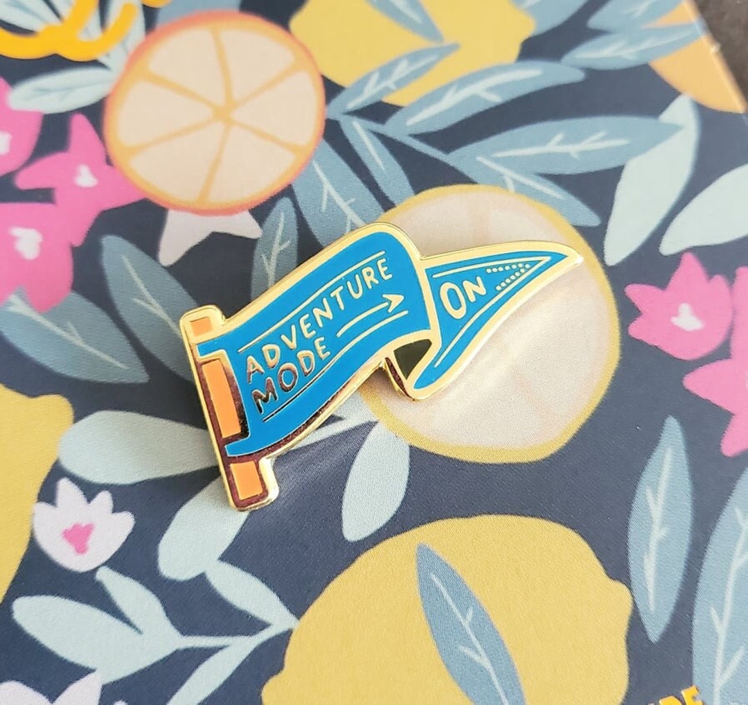 Enamel Pins - Adventure Travel Inspiring Quote Flag Enamel Pin - Etsy