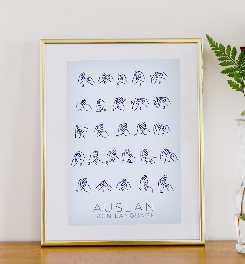 Prints Wall Art Illustration AUSLAN Sign Language Digital - Etsy