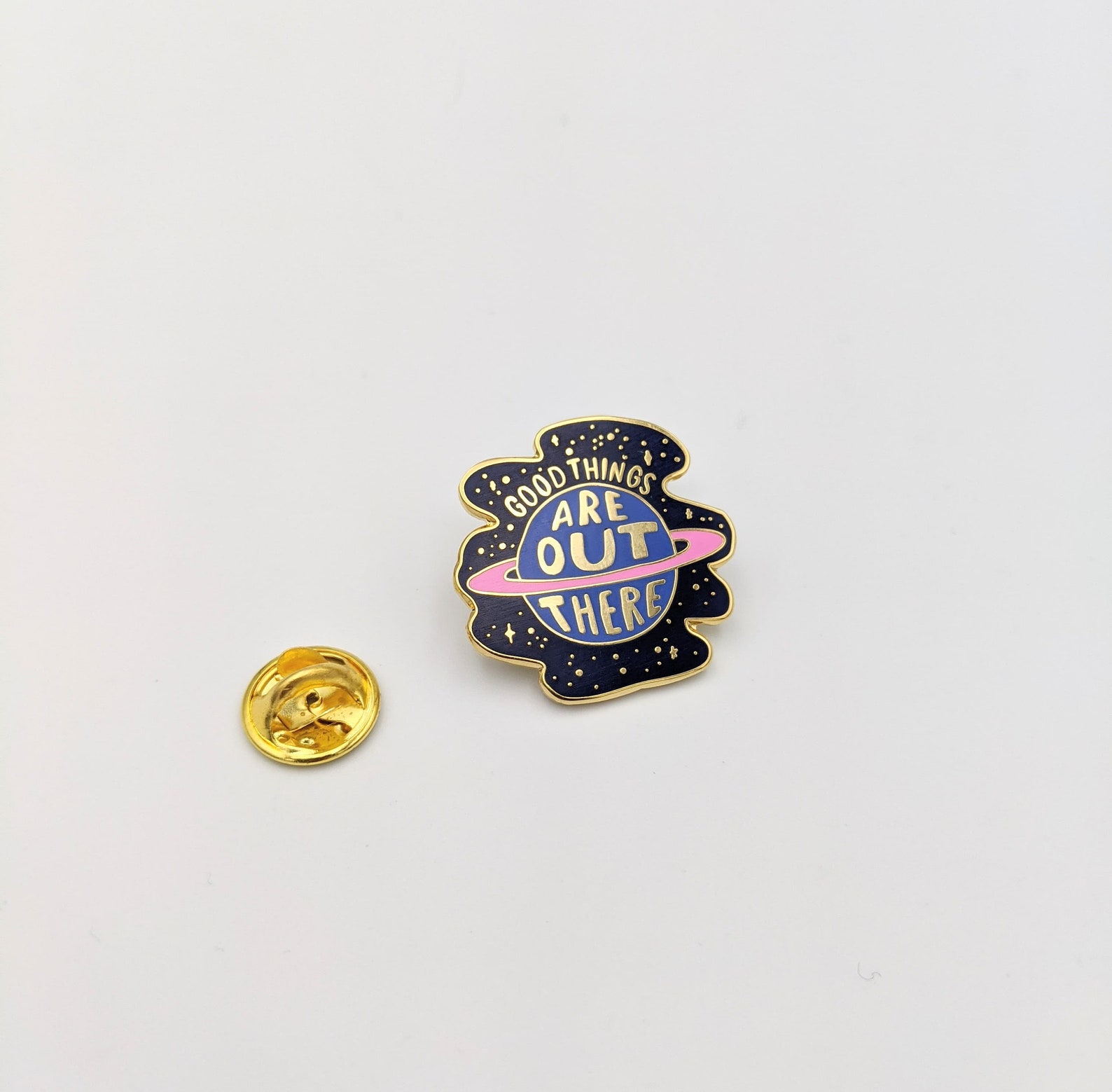 Enamel Pins Space Quote Positive Vibes Planet Enamel Pin | Etsy