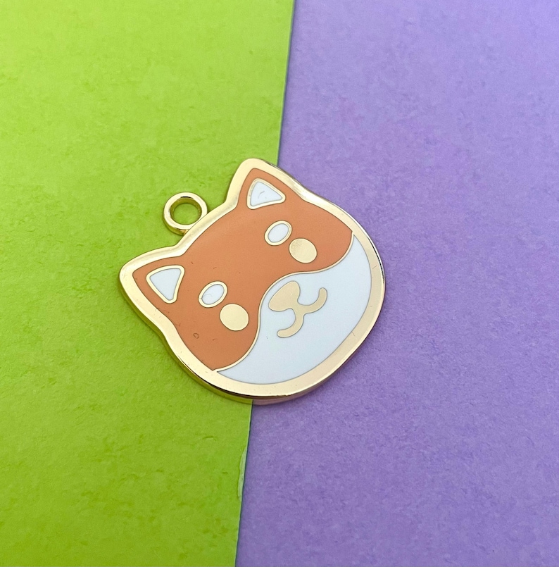 Pet Id Tag - Shiba Inu Cute Enamel Dog Tag - Personalised Enamel Custom ...