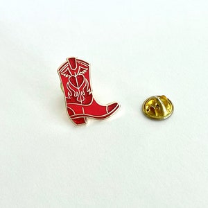 Enamel Pins - Pink Glitter Cowboy Boot Enamel Pin - A Perfect Gift for ...