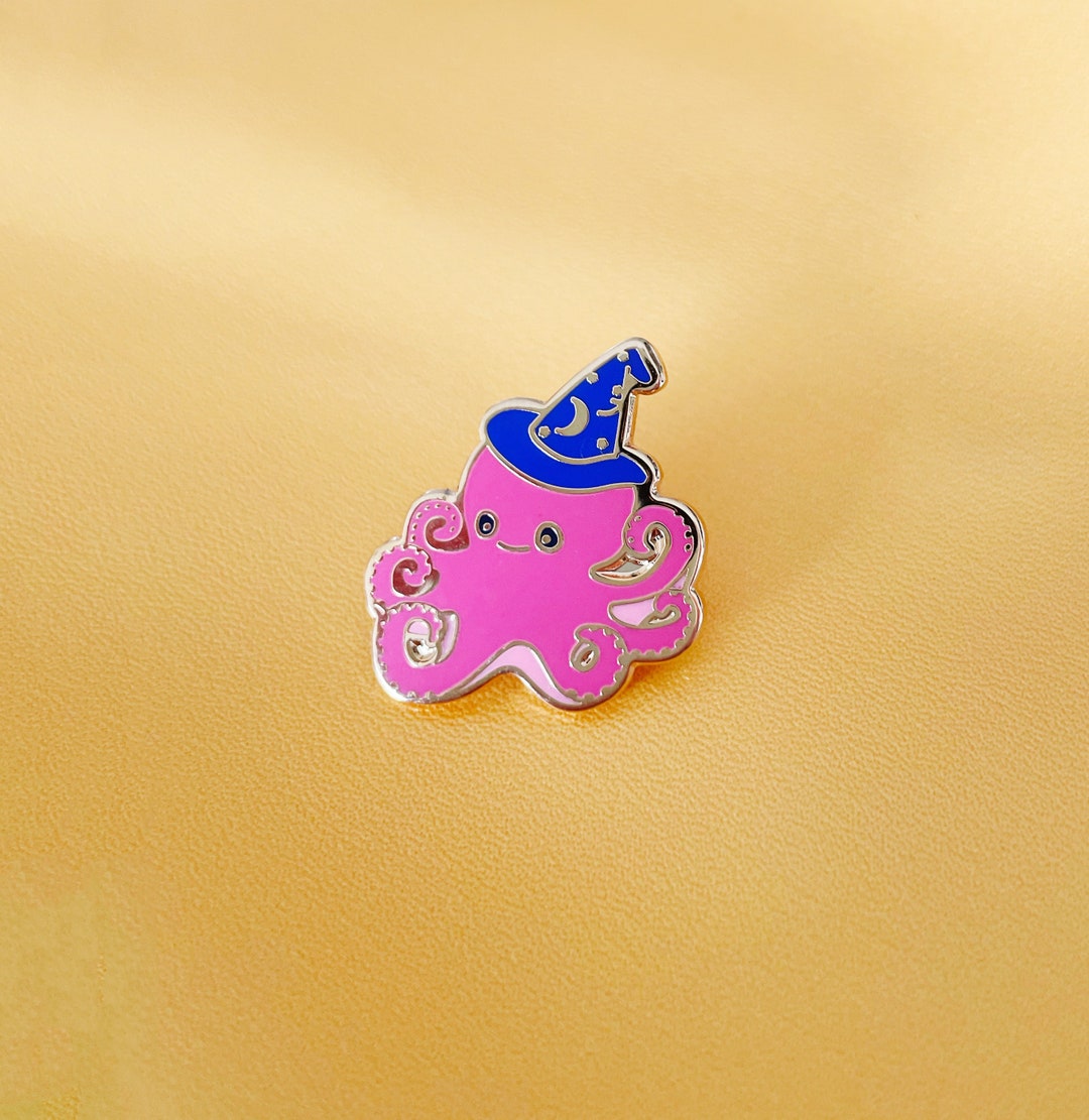 Enamel Pins - Cute Magic Octopus Wizard Funny Enamel Pin - Etsy
