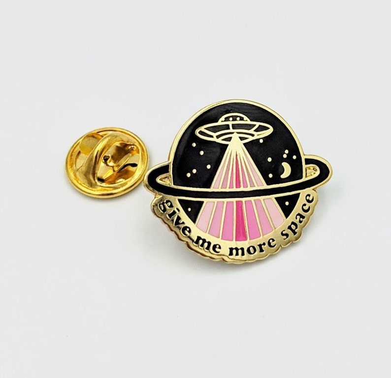 Enamel Pins Introvert Space UFO Enamel Pin - Etsy