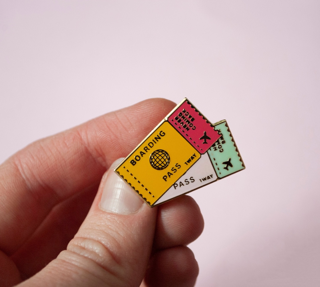 Enamel Pins - Boarding Pass Travel Wanderlust Enamel Pin - Etsy