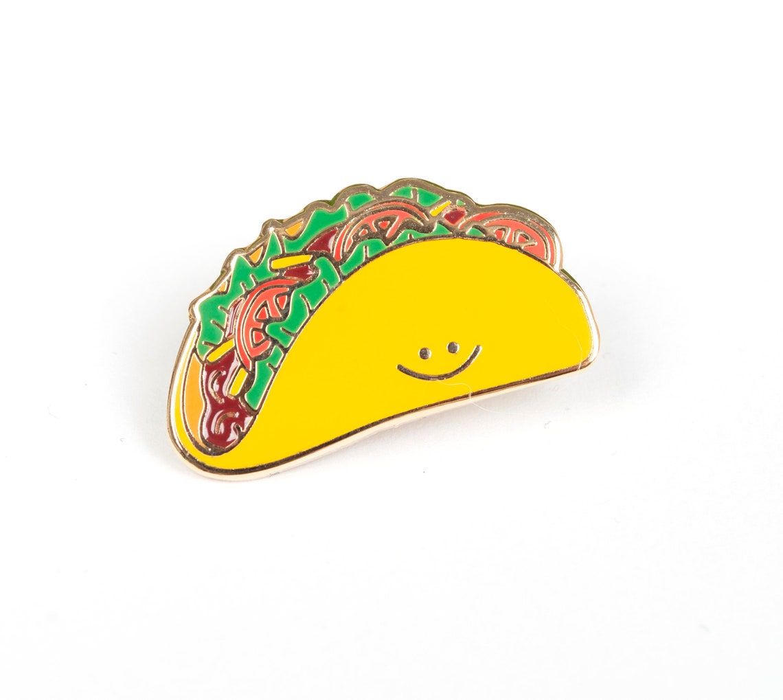 Enamel Pins - Cheeky Taco Funny Food Enamel Pin - Etsy