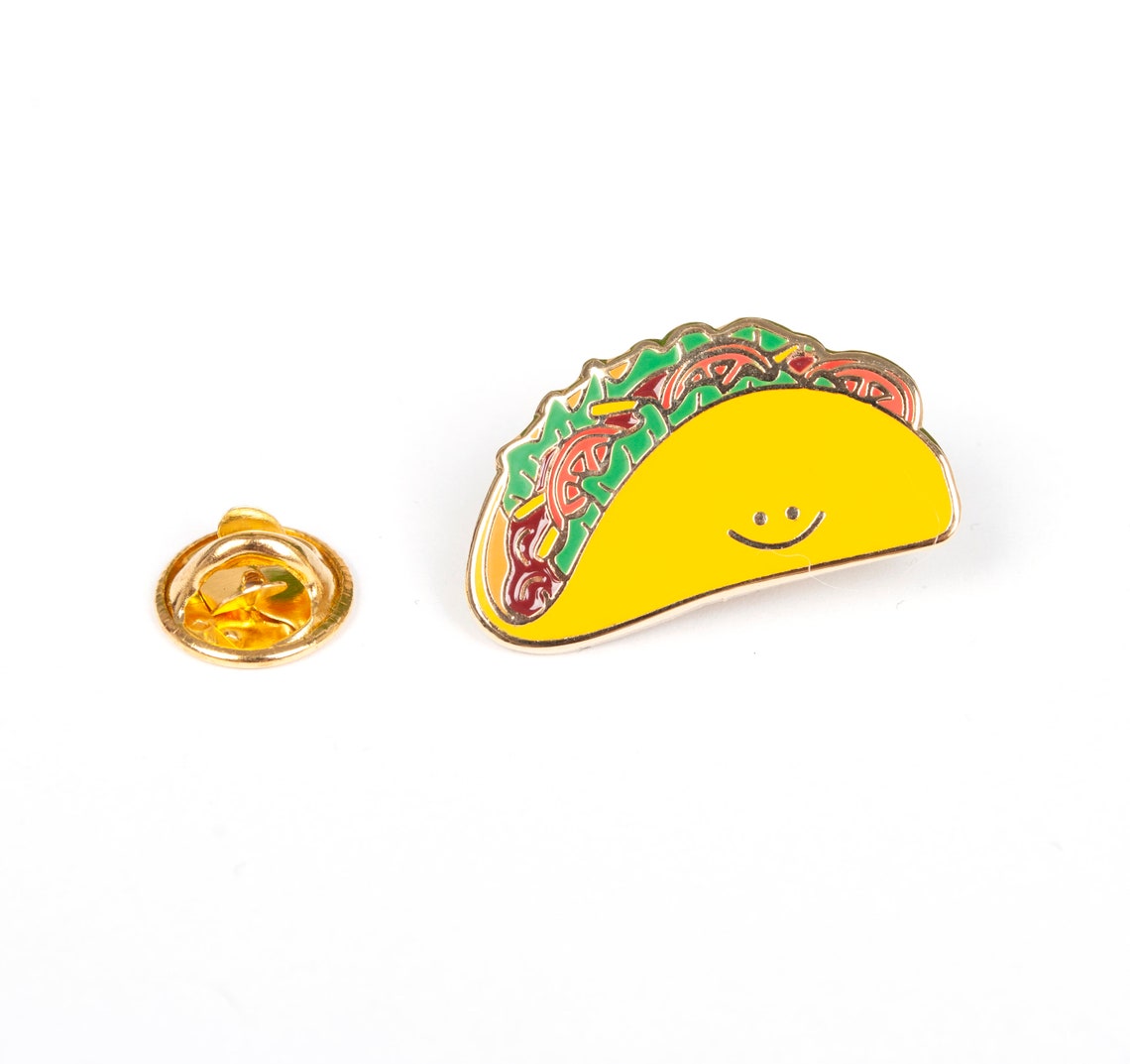 Enamel Pins Cheeky Taco Funny Food Enamel Pin | Etsy Australia