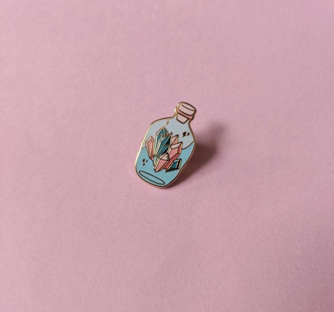 Enamel Pins - Healing Crystal Bottle Mystic Quartz Enamel Pin - Etsy