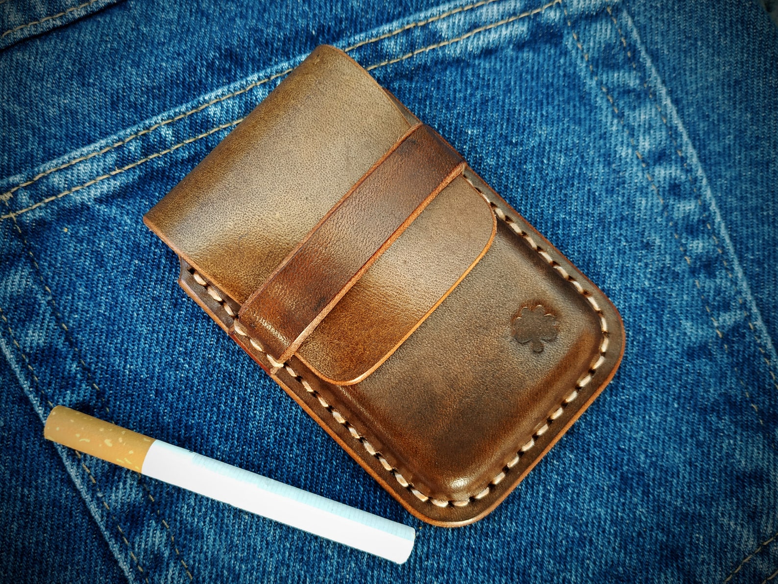 Compact Leather Cigarette Case Leather Cigarette Case Gift - Etsy