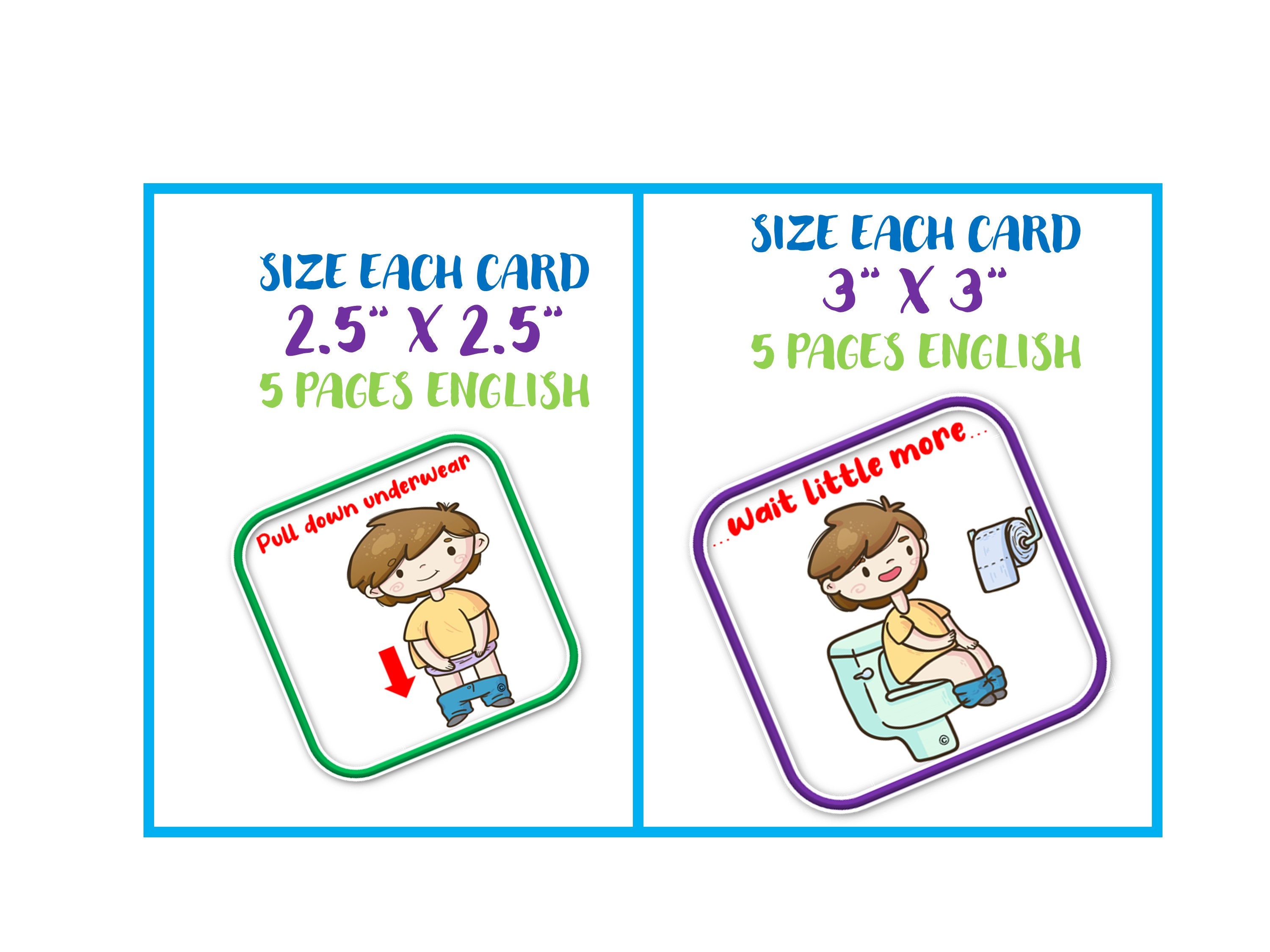 Bathroom Routine Visual Picture Communication Cards Toilet | Etsy