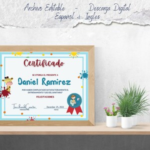 English Spanish Potty Training Certificate School Educational Award ...