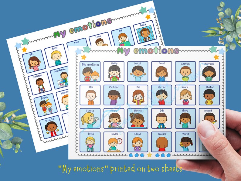 Emotions and Feelings Flashcards Visual Picture Communication - Etsy