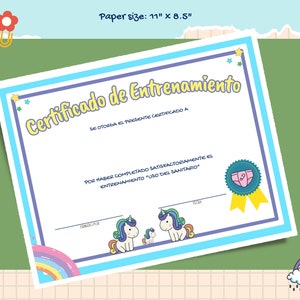 English Spanish Potty Training Certificate School Educational Award ...