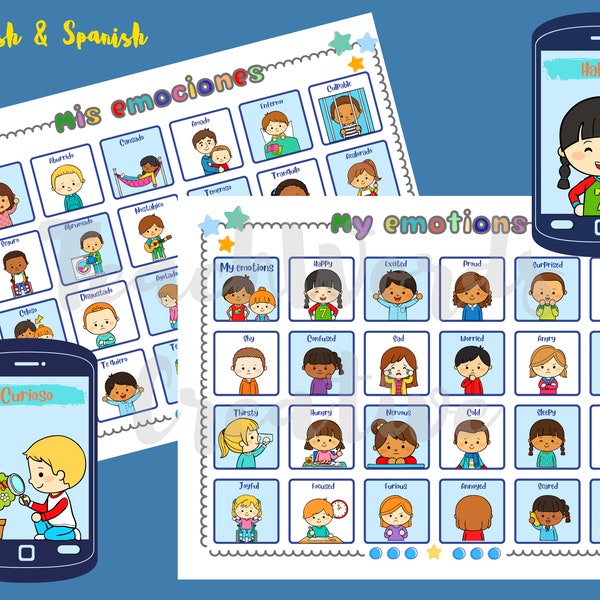 Feelings Picture Cards - Etsy