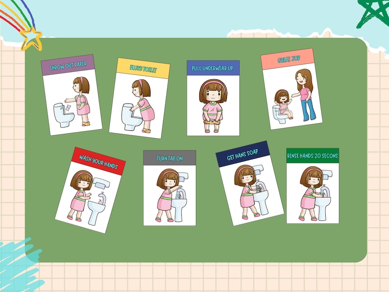 Girls Step by Step Bathroom Routine and Potty-training Autism Special ...