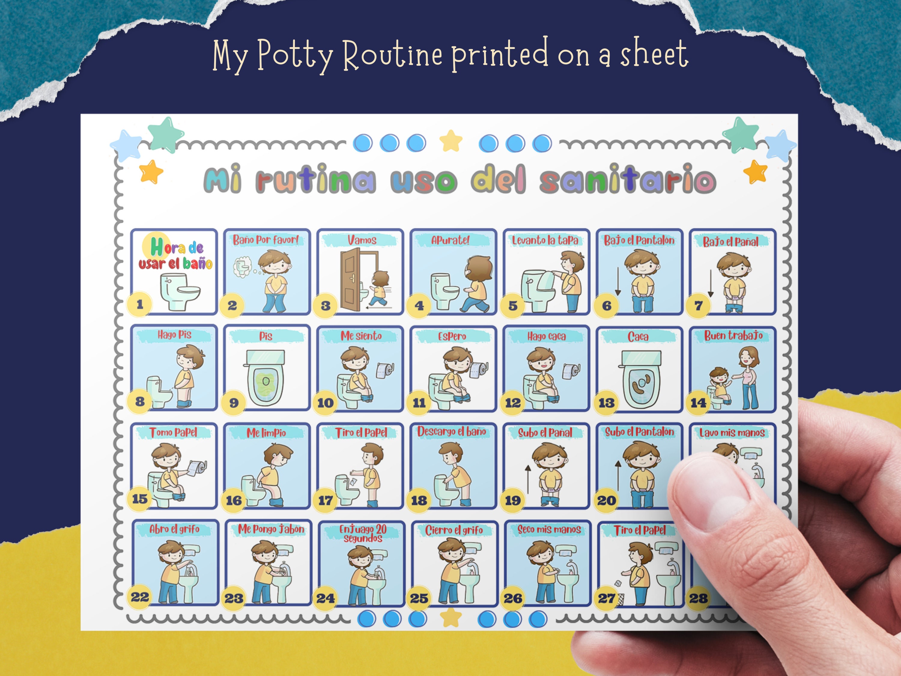 Bathroom Routine Visual Picture Communication Cards Toilet Training ...