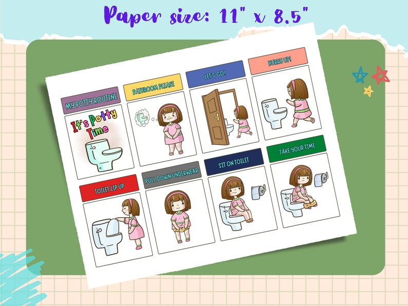 Girls Step by Step Bathroom Routine and Potty-training Autism Special ...