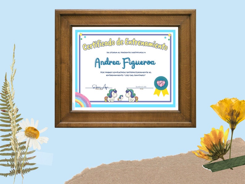 English Spanish Potty Training Certificate School Educational Award ...