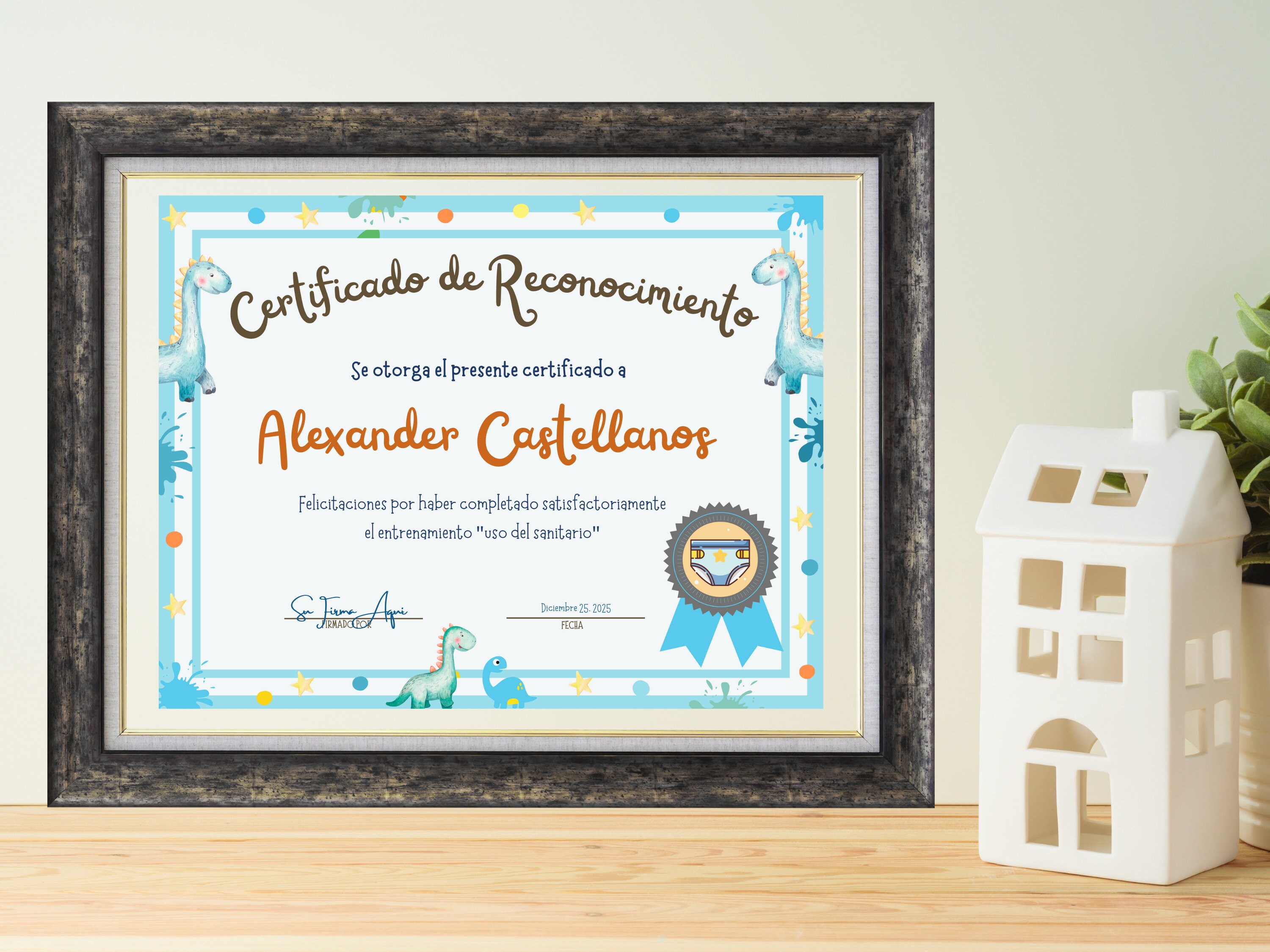 Boys Potty Training Certificate School Educational Award Home Toilet ...