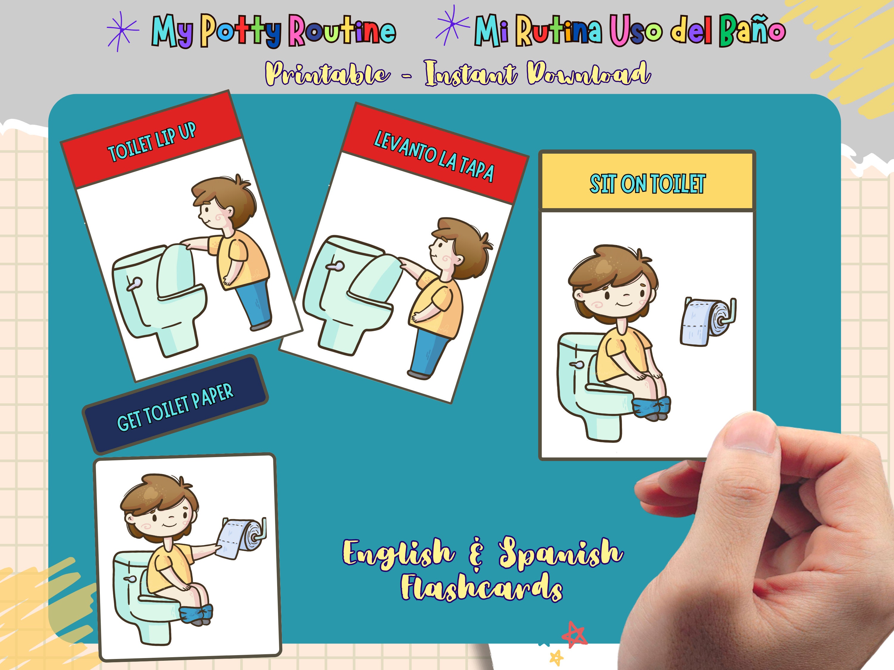 Boys Step by Step Bathroom Routine and Potty-training Autism Special ...