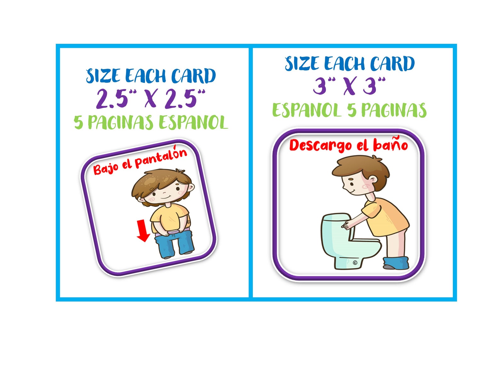 Bathroom Routine Visual Picture Communication Cards Toilet | Etsy