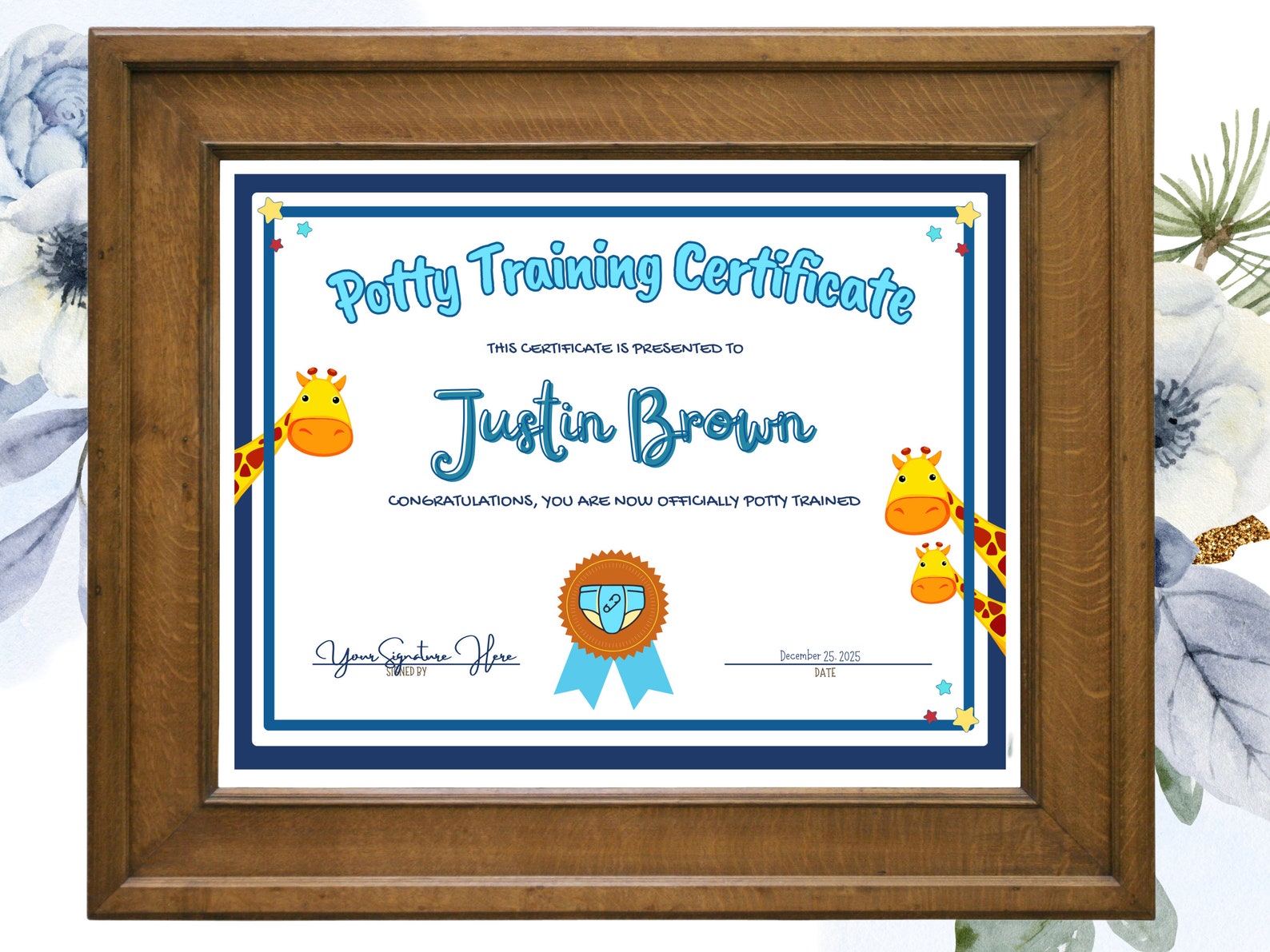 English Spanish Potty Training Certificate School Educational Award ...