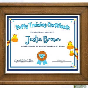 English Spanish Potty Training Certificate School Educational Award ...