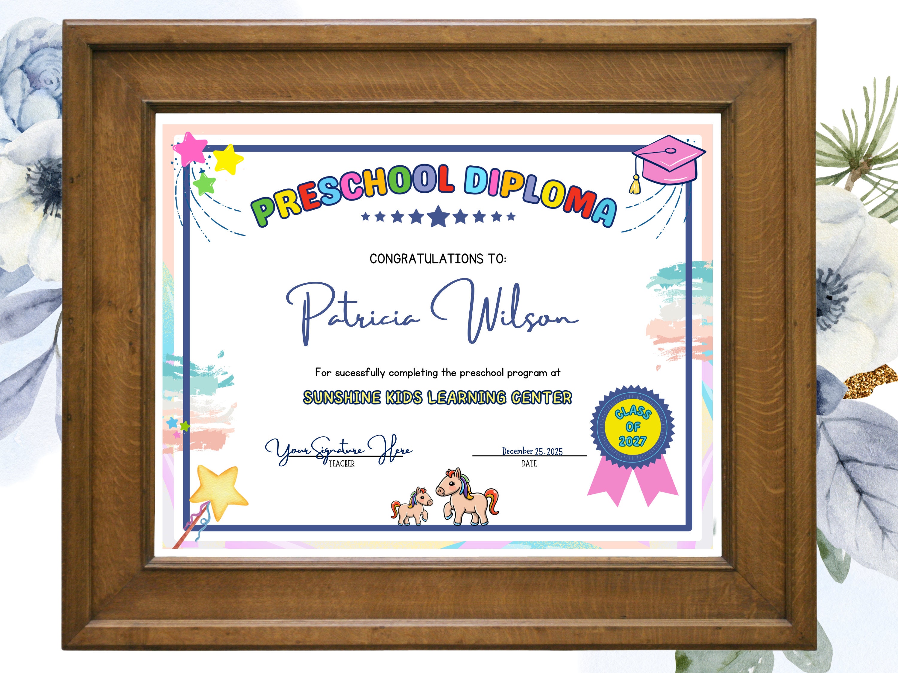 Editable Preschool Diploma: Commemorate Milestones Instantly! - Etsy
