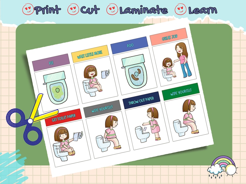 Girls Step by Step Bathroom Routine and Potty-training Autism Special ...