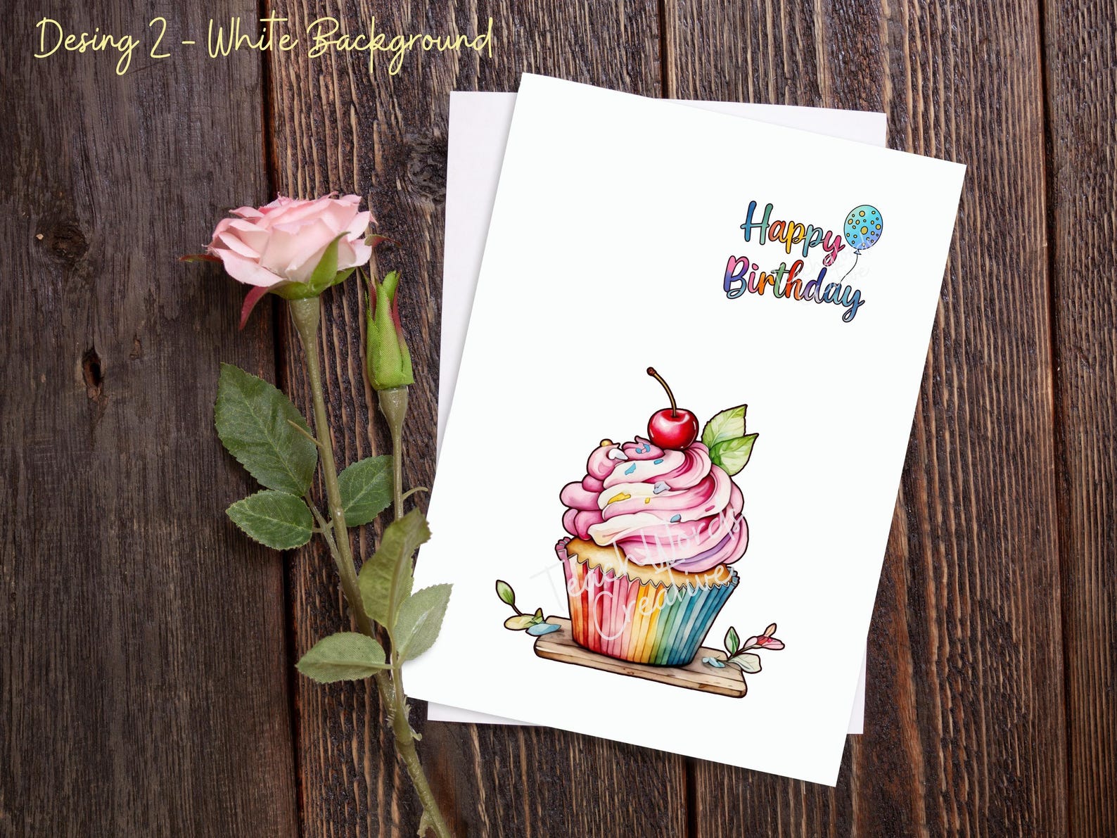 Happy Birthday Card - Instant Download - DIY Printable Card - Cupcake ...