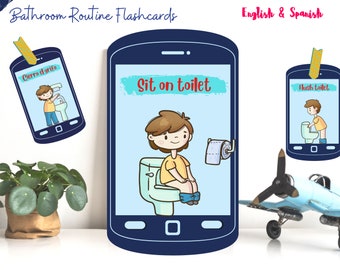 Printable Bathroom Routine and Toilet/potty Training Visual mint - Etsy ...