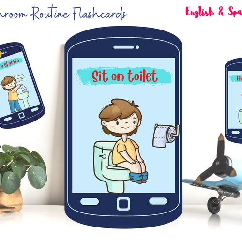 Bathroom Routine Visual Picture Communication Cards Toilet - Etsy
