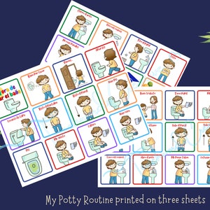 Bathroom Routine Visual Picture Communication Cards Toilet Training ...