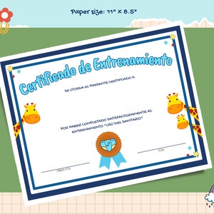 English Spanish Potty Training Certificate School Educational Award ...