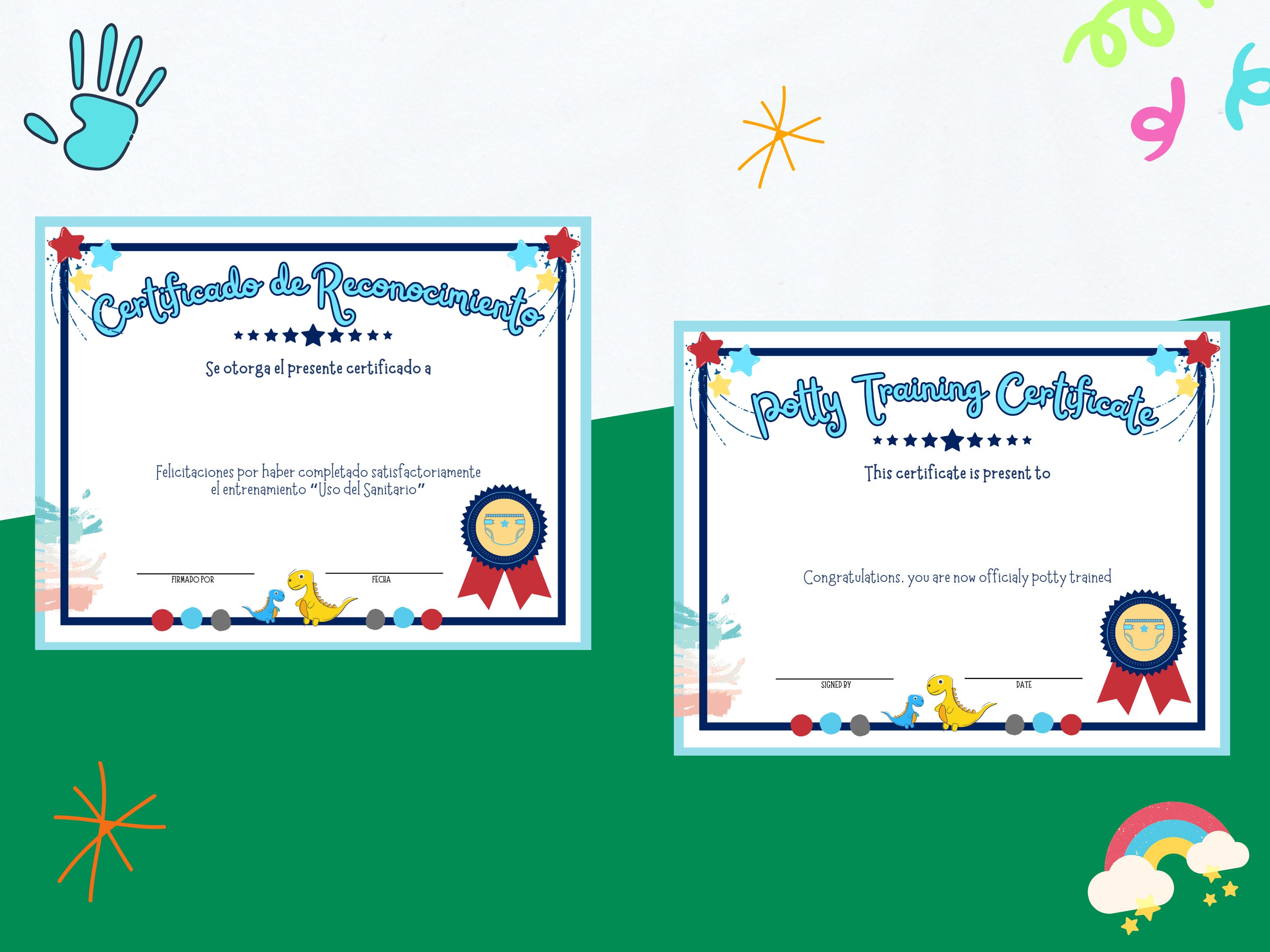 Boys Potty Training Certificate School Educational Award Home Toilet ...