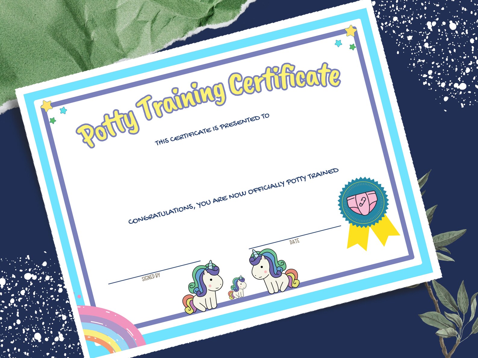 English Spanish Potty Training Certificate School Educational Award ...