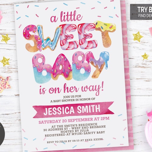 Editable Candyland Baby Shower Invitation Sweet Shoppe Baby | Etsy