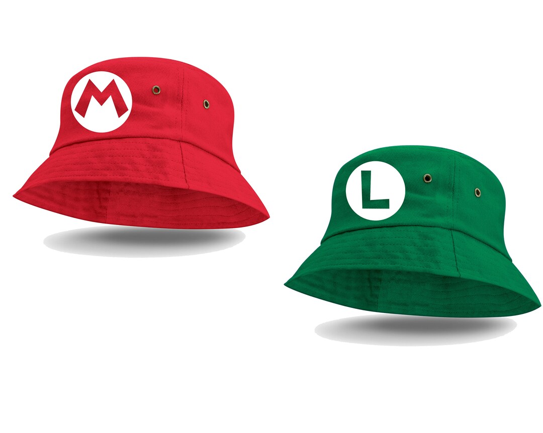 Mario Luigi Bucket Hats Australia super Mario Bros M, L Inspired Hat ...